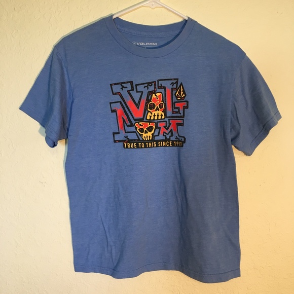 Volcom | Shirts & Tops | Volcom Blue Graphic Tshirt Size L | Poshmark